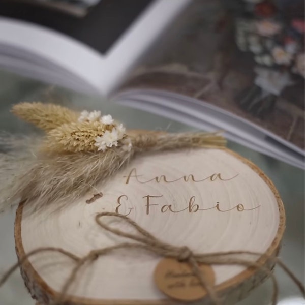 Wedding Ring Holder With Dried Flowers, Ring Cushion for Wedding Rings ...