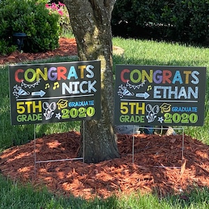 5th Grade Graduate Lawn Sign Class of 2024 Yard Sign Including Stakes ...