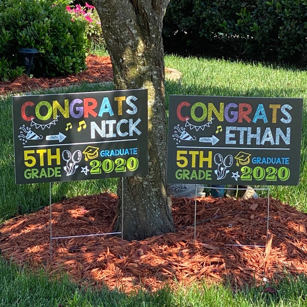 5th Grade Graduate Lawn Sign Class of 2024 Yard Sign Including Stakes ...