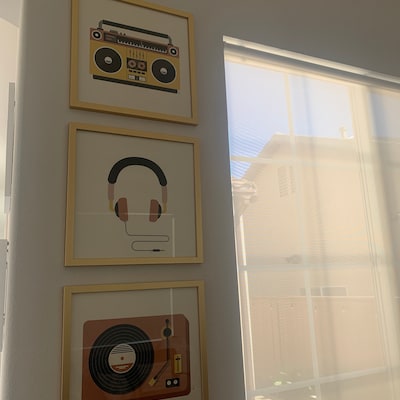Set of 3 Music Posters Piano, Guitar & Microphone Gifts for Musicians ...
