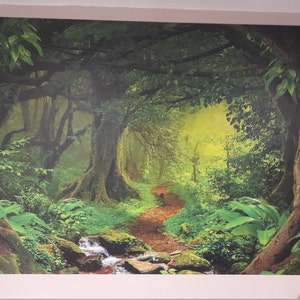 Fantasy Enchanted Magical Forest Large Wall Mural, Self-adhesive Vinyl ...