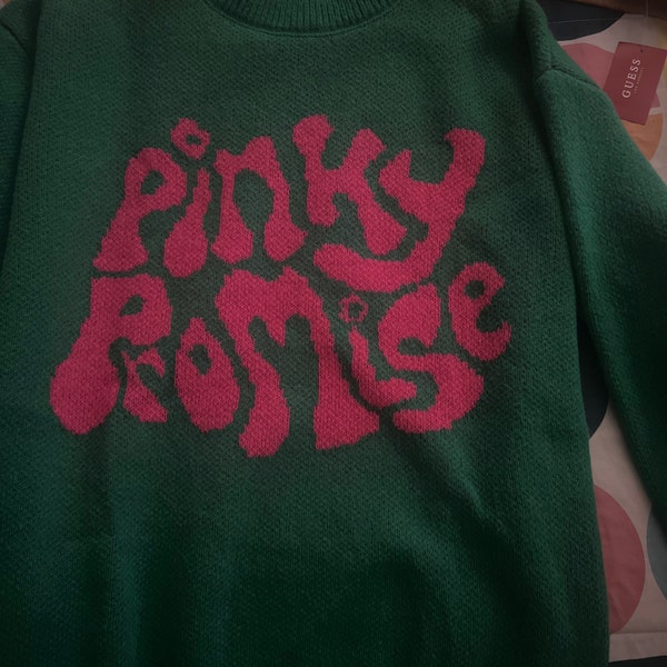 Pinky Promise Pink and Green Sweater for Her // Anniversary // Birthday ...