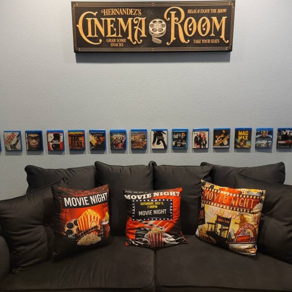 Theater Room Sign, Movie Room Sign, Cinema Room Sign, Movie Room Decor ...