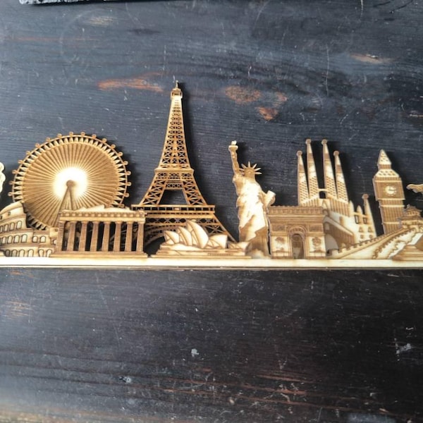 Multilayer World Landmarks Laser Cut File 3D Layered World Monuments ...