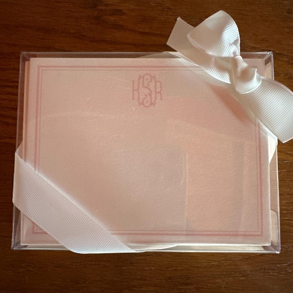 Personalized Note Cards Set, Monogram Stationery for Couples ...