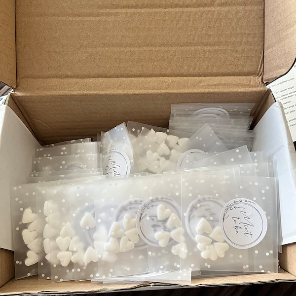 Mini Heart Mints Wedding Favours White Sweets - Etsy UK