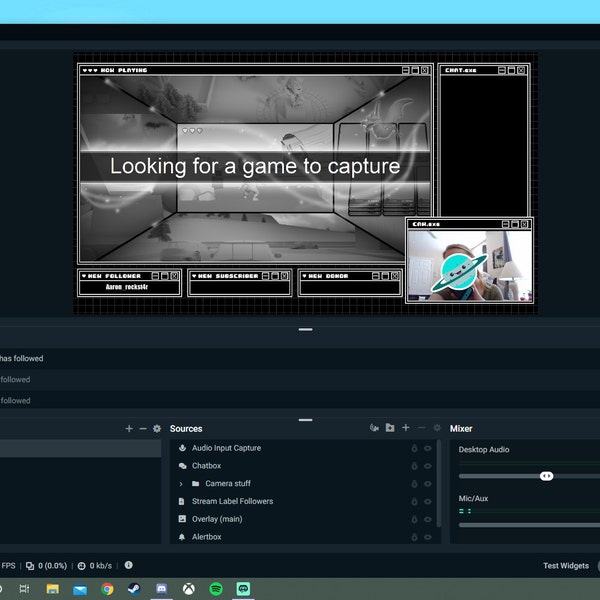 Twitch Aesthetic Black and White Pixel Computer Screen Stream Package ...