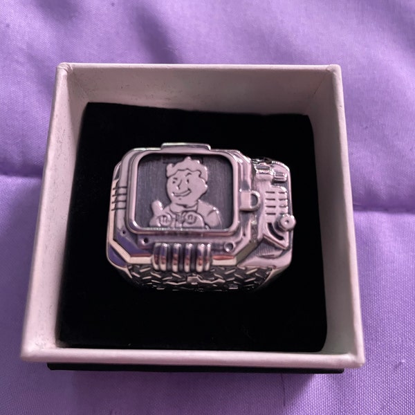 Pip-boy Ring, Gamer Jewelry, Statement Ring, Sterling Silver - Etsy
