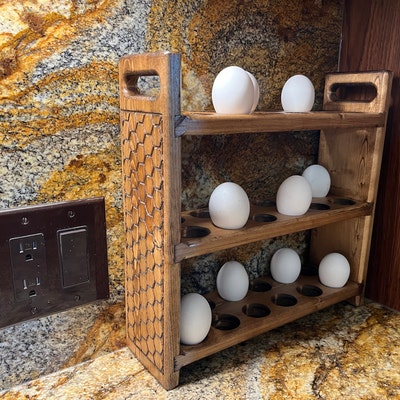 Fresh Egg Storage, Farmhouse Egg Rack, Kitchen Counter Egg Storage ...