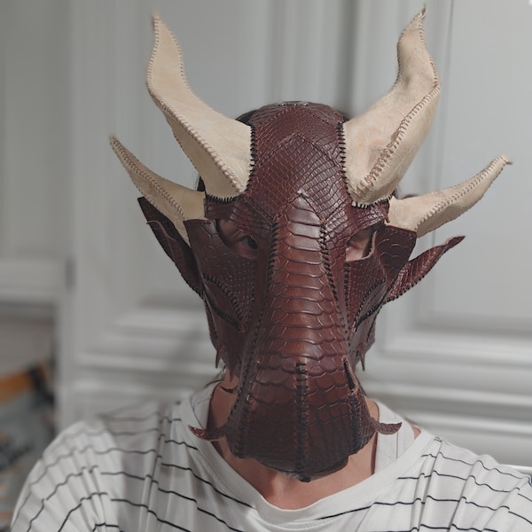 PDF Pattern Leather Dragon Mask - Etsy