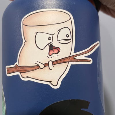 Roasting Marshmallows Vinyl Sticker, Funny Sticker, Camping Sticker ...