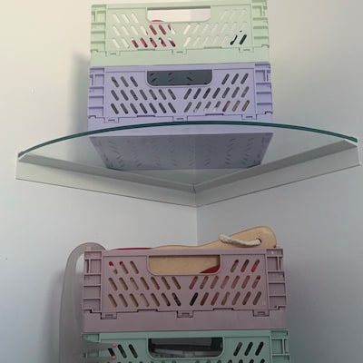 Foldable Pastel Color Storage Crate 3 Packs Collapsible Stackable ...
