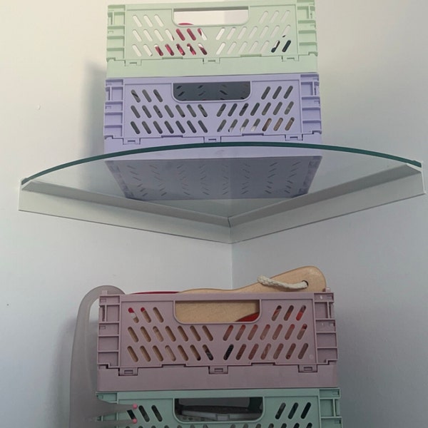LARGE Pastel Color Plastic Storage Crate | Set of 3 | Foldable ...