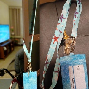 STARS Fabric Lanyard Stars Badge Holder Black Badge Holder | Etsy