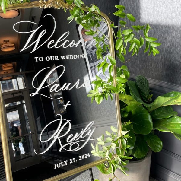 Custom Decal for Flower Box Wedding Sign DIY Welcome Sign Planter Box ...