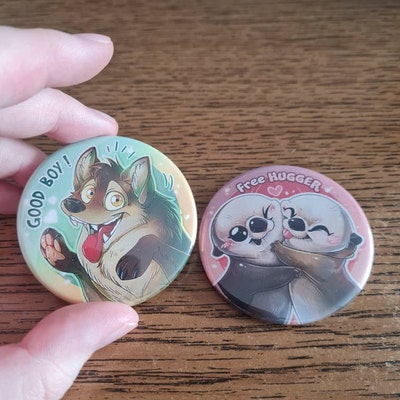 Angry Wolf Good Boy Buttons & Magnets - Etsy