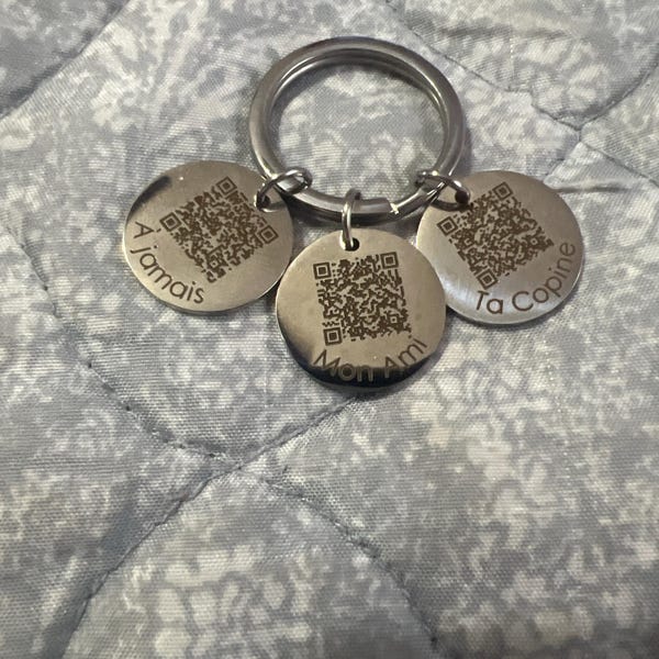 Personalized QR Code Keychain Interactive Stainless Steel Keychain ...
