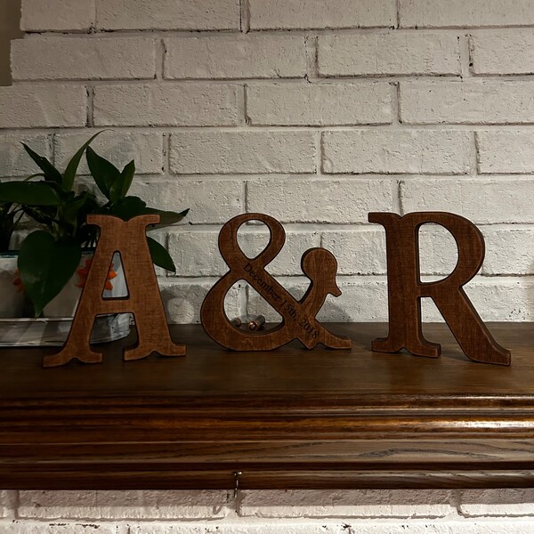 5'' Personalized Free Standing Wooden Letter for Christmas Gifts ...