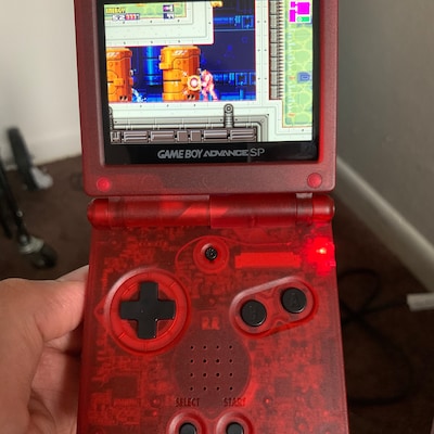 Gameboy Advance SP Transparent Clear Red IPS V2 Screen Mod - Etsy