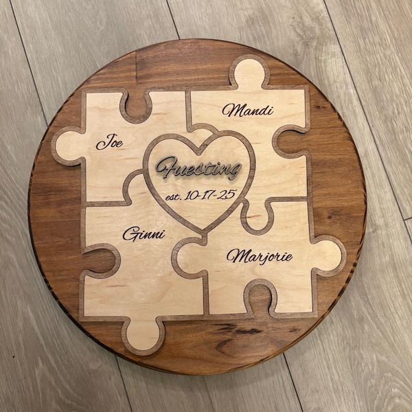 Unity Ceremony Puzzle, Rustic Style Puzzle, Removable Puzzle Pieces ...