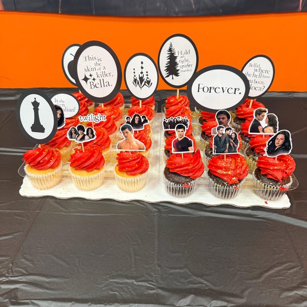 Twilight Themed Cupcake and Cake Toppers for Vampire Themed Birthdays ...
