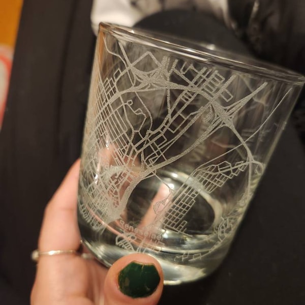 Custom City Map on Pint Glass, Whiskey Glass, Wine Glass, or Beer Can ...