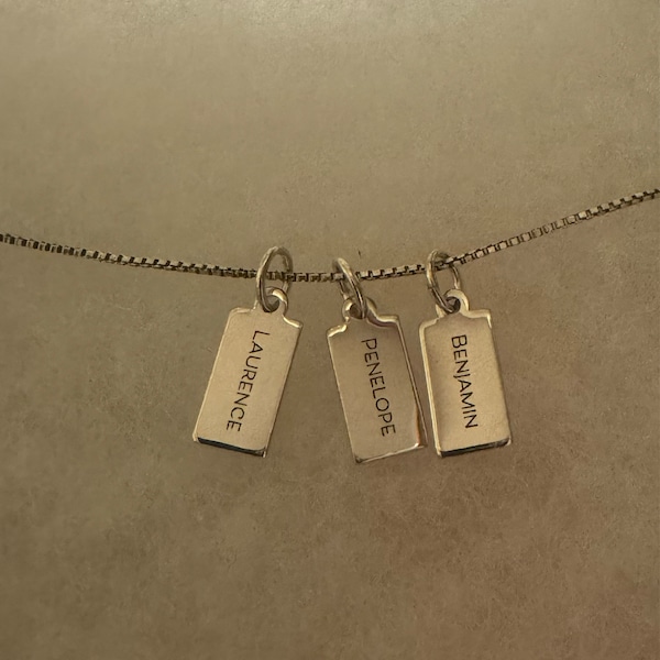 Personalized Mini Tag Charm • 14K Gold Filled Tag or 925 Sterling ...