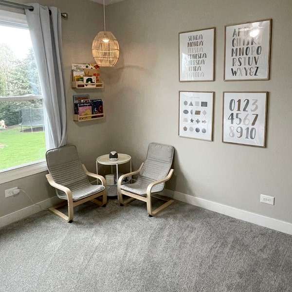 Neutral Classroom Decor Set of 4 Prints, Printable Educational Wall Art ...