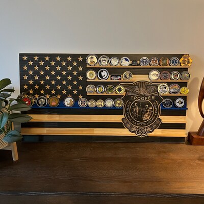 California Highway Patrol Thin Blue Line Subdued American Flag - Etsy