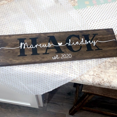 Personalized Couples Name Sign, Est. Date Sign, Last Name Sign Wedding ...