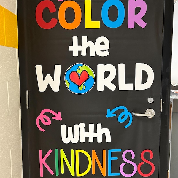 Kindness Classroom Door Decoration Kit: Color the World - Etsy