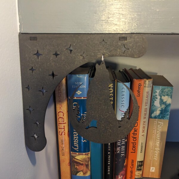 Fantasy Book Shelf Corner Decoration Dragon Flame Crescent Moon ...