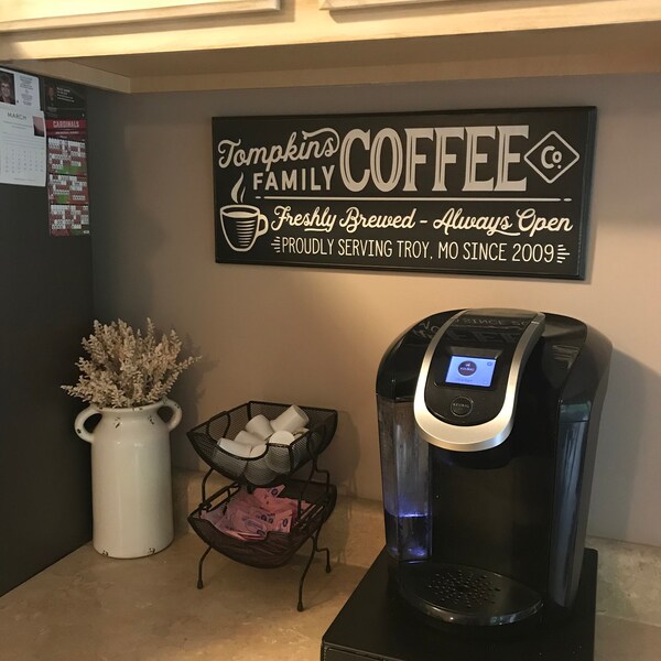 Personalized Coffee Shop Farmhouse Retro Style Wood Sign Wall Art ...