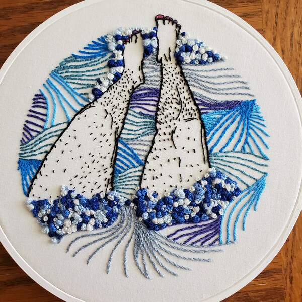 Modern Embroidery Pattern, Contemporary Embroidery, Bath Embroidery ...