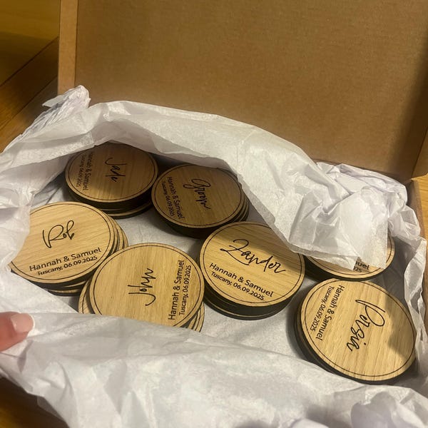 Personalised Wooden Place Names | Wedding Table Place Setting ...