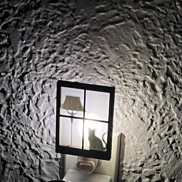 Cat Sitting in Window Night Light, Gift for Cat Lovers, Unique Home ...