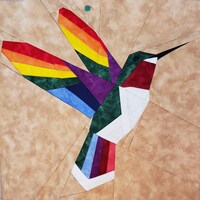 Hummingbird Foundation Paper Pieced Pattern - FPP Rainbow Mini Quilt ...