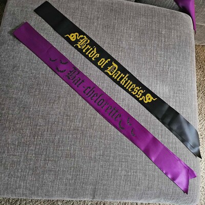 Bat-chelorette Sash, Gothic Bridal Sash, Bachelorette Sash, Bat Future ...