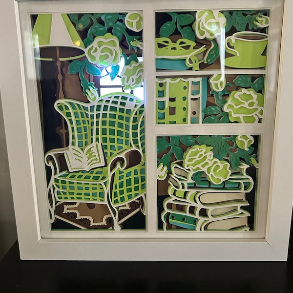 3D Layered Reading SVG PDF EPS, Books Shadow Box, One More Chapter 3D ...