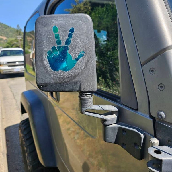 Set of 2 Hand Wave Peace Wave Decal for Side Mirrors - Wave Decal ...