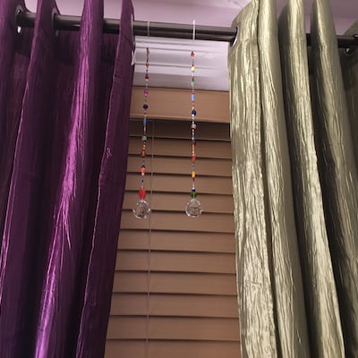 Set of 3 Beaded Crystal Hanging Strand Window Sun Catcher Boho Mobile ...