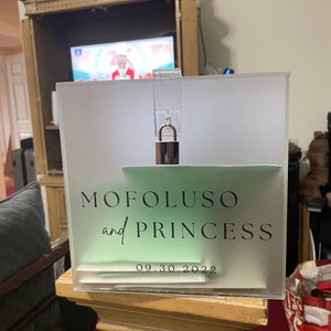 Personalized Name Card Box Wedding Acrylic Card Box With Lock - Etsy