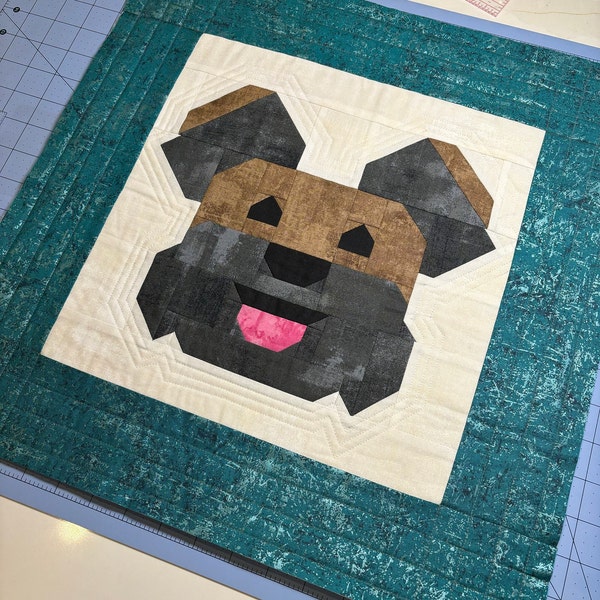 Yorkie Yorkshire Terrier Dog Puppy Quilt Block PDF Pattern - Includes ...