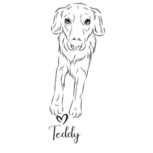 Custom Dog Outline, Dog Portrait INK, Pet Tattoo Commission, Line Art ...