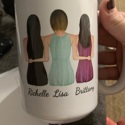 3 Best Friends Personalized Coffee Mug Gift for Her Three Best Friends ...