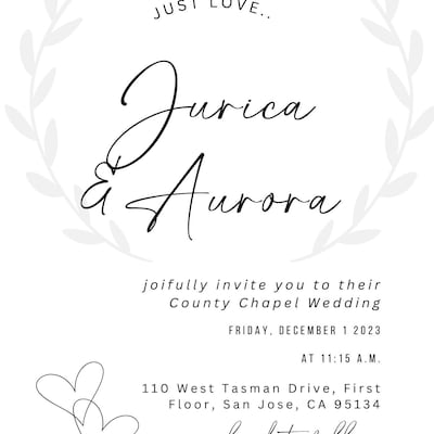 Micro Wedding Invitation Template, Nothing Fancy Just Love, Elopement ...