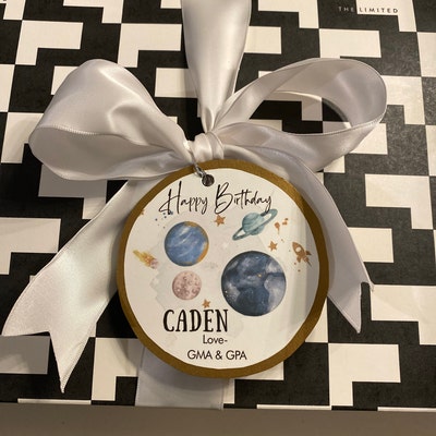 Editable Outer Space Favor Tags Space Birthday Thank You Sticker Galaxy ...