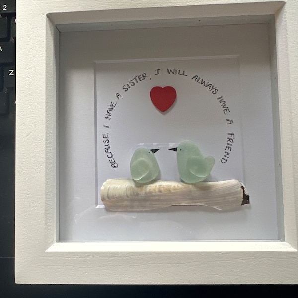 Cornish Sea Glass Art Frame Let the Sea Set You Free Coastal Scene ...