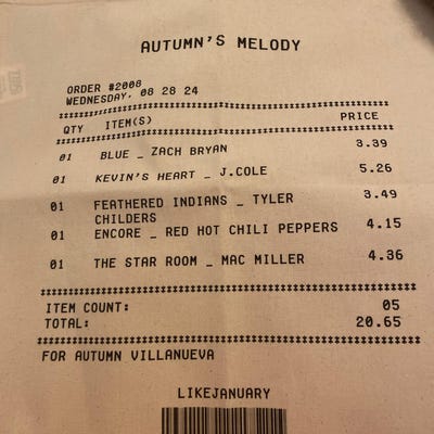 Custom Song Receipt Tote, Customizable Song Playlist Tote Bag, Custom ...