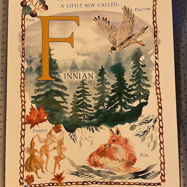 P A4 Personalised Baby Name Illustration Letter - Etsy